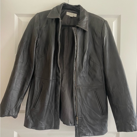 Casual Corner | Jackets & Coats | Vintage Casual Corner Brown Leather ...